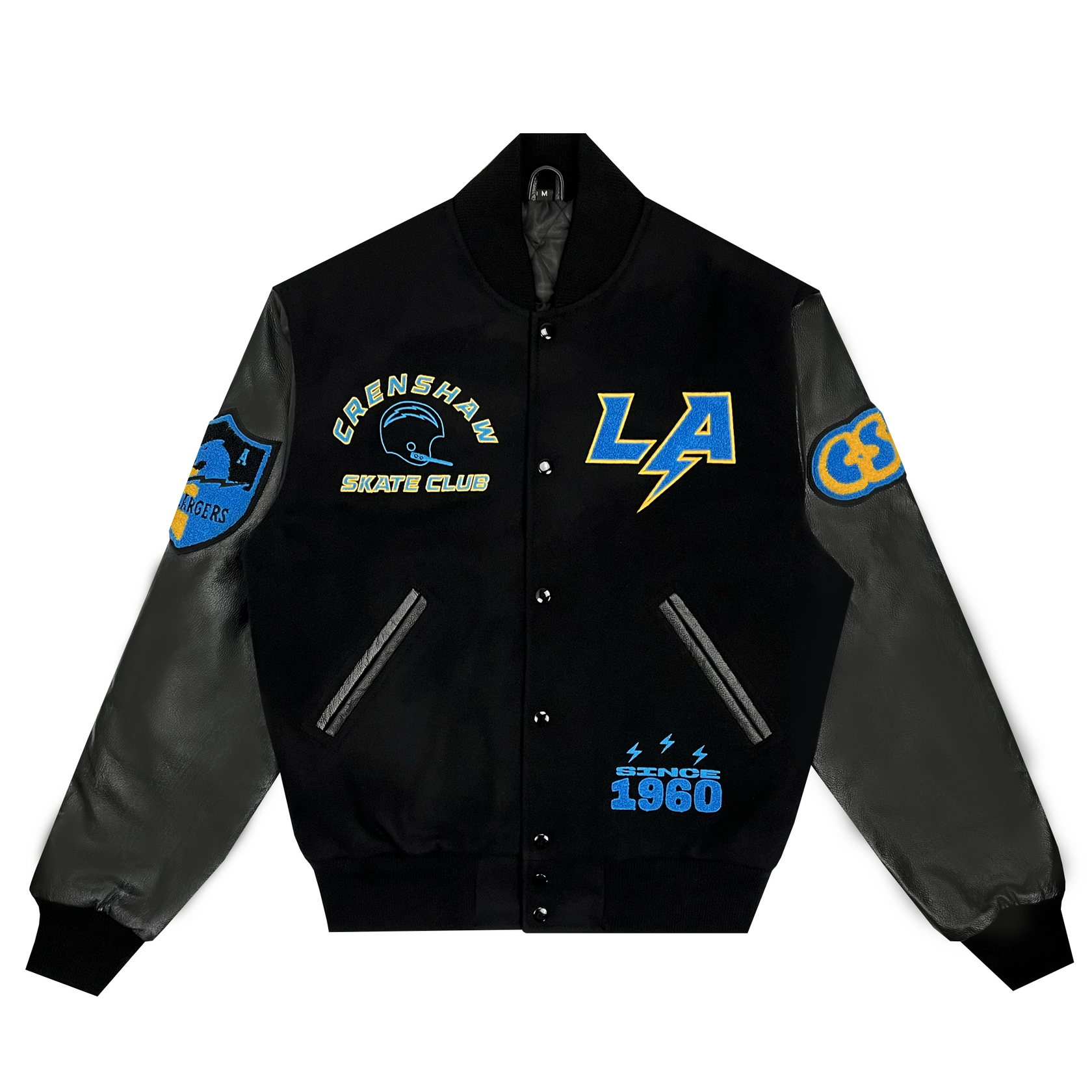 CSC x CHARGERS VARSITY JACKET – Crenshaw Skate Club 90008